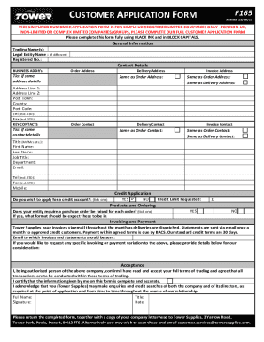 Fillable Online CUSTOMER APPLICATION FORM Fax Email Print - pdfFiller