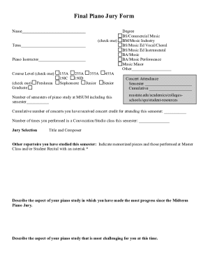 Fillable Online Final Piano Jury Form Fax Email Print - pdfFiller