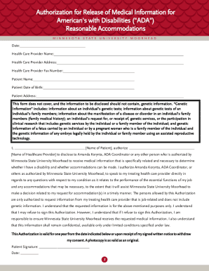 Fillable Online Employee Request for American's with Disabilities ("ADA ...