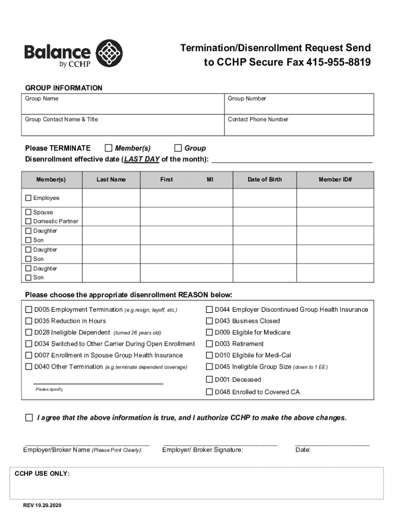 Fillable Online to CCHP Secure Fax 415-955-8819 Fax Email Print - pdfFiller