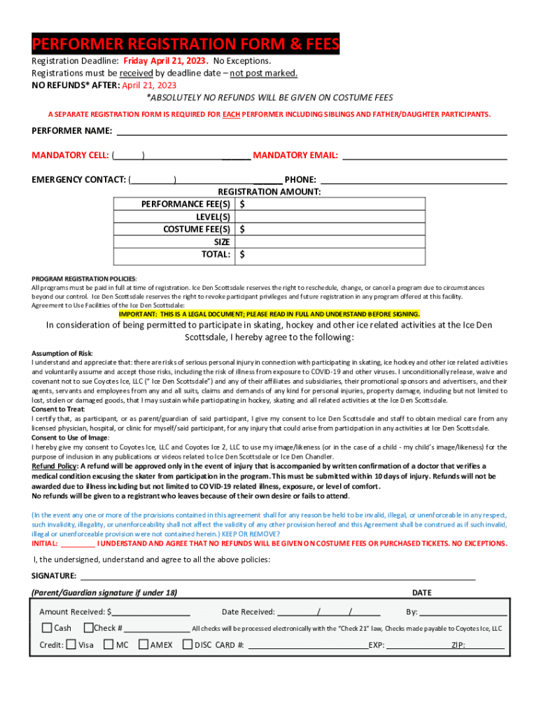 Fillable Online Artist Registration Form Template Fax Email Print ...