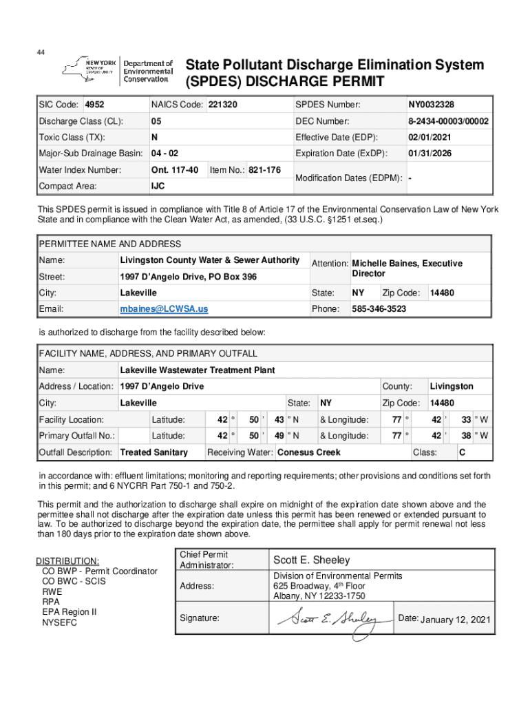 Fillable Online SPDES Permit Template - Municipal/PCI Fax Email Print ...