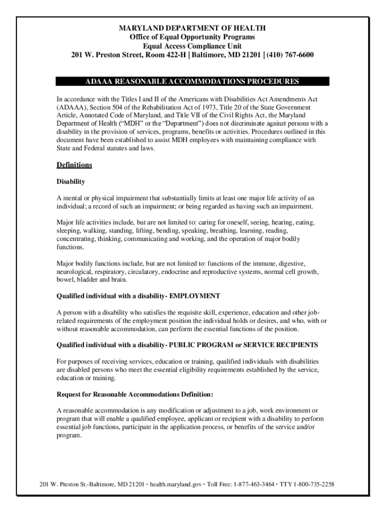 Fillable Online ADA Procedure & Form Fax Email Print - pdfFiller