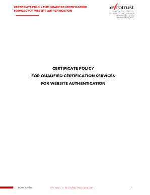 Fillable Online CERTIFICATE POLICY AND PRACTICE Fax Email Print - pdfFiller