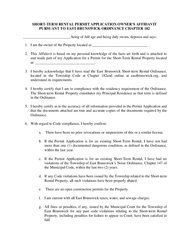 Fillable Online Short-Term Rental Permit and Certificate of Inspection ...