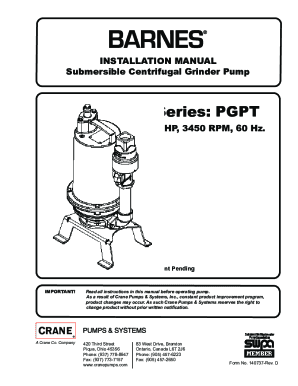 Fillable Online Barnes Grinder Pump Station Specifications Fax Email ...
