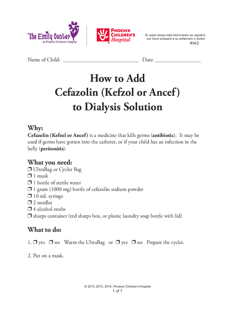 Fillable Online to Dialysis Solution Fax Email Print - pdfFiller