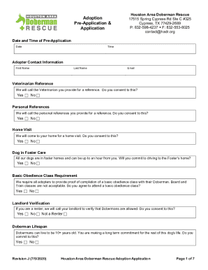 Fillable Online Adoption Pre-Application Form Download Fax Email Print ...