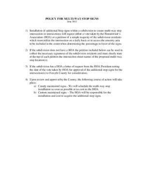 Fillable Online criteria for installation of multi-way stop signs Fax ...