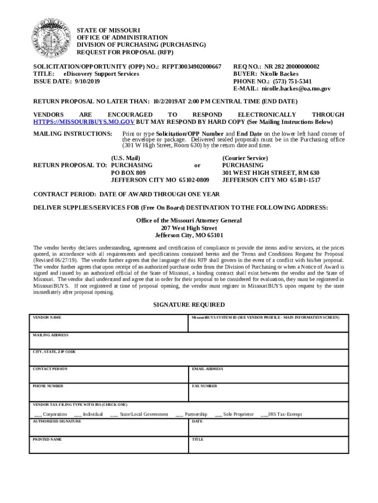 Bid/RFP Opportunities - City of Independence, Missouri Doc Template ...