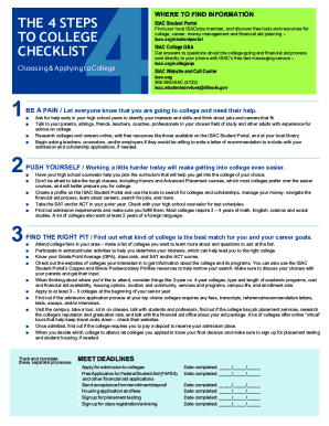 Fillable Online Complete Back to College Checklist and Preparation Tips ...