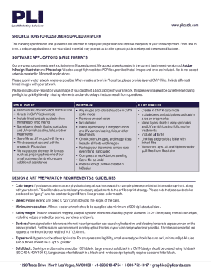 Fillable Online Artwork Specs & Templates Fax Email Print - pdfFiller