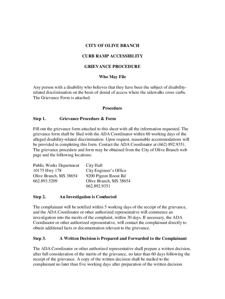 Fillable Online ADA-Grievance-Procedure-Form. ... Fax Email Print - pdfFiller