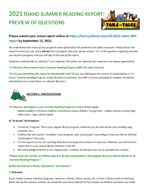 Fillable Online libraries idaho Summer Reading - Idaho Commission for ...