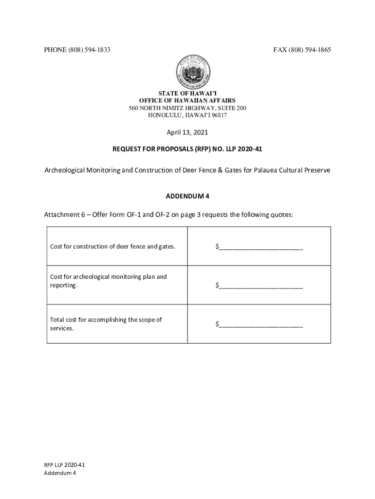 Fillable Online Addendum 4 Revised Offer Form Fax Email Print - pdfFiller