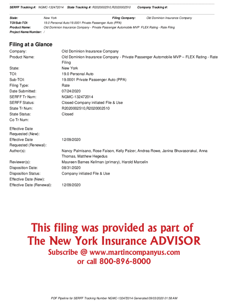 Fillable Online AND PROFESSI01'.AL REGI TRA TIO SERFF TRACKING ... Fax Email Print - pdfFiller