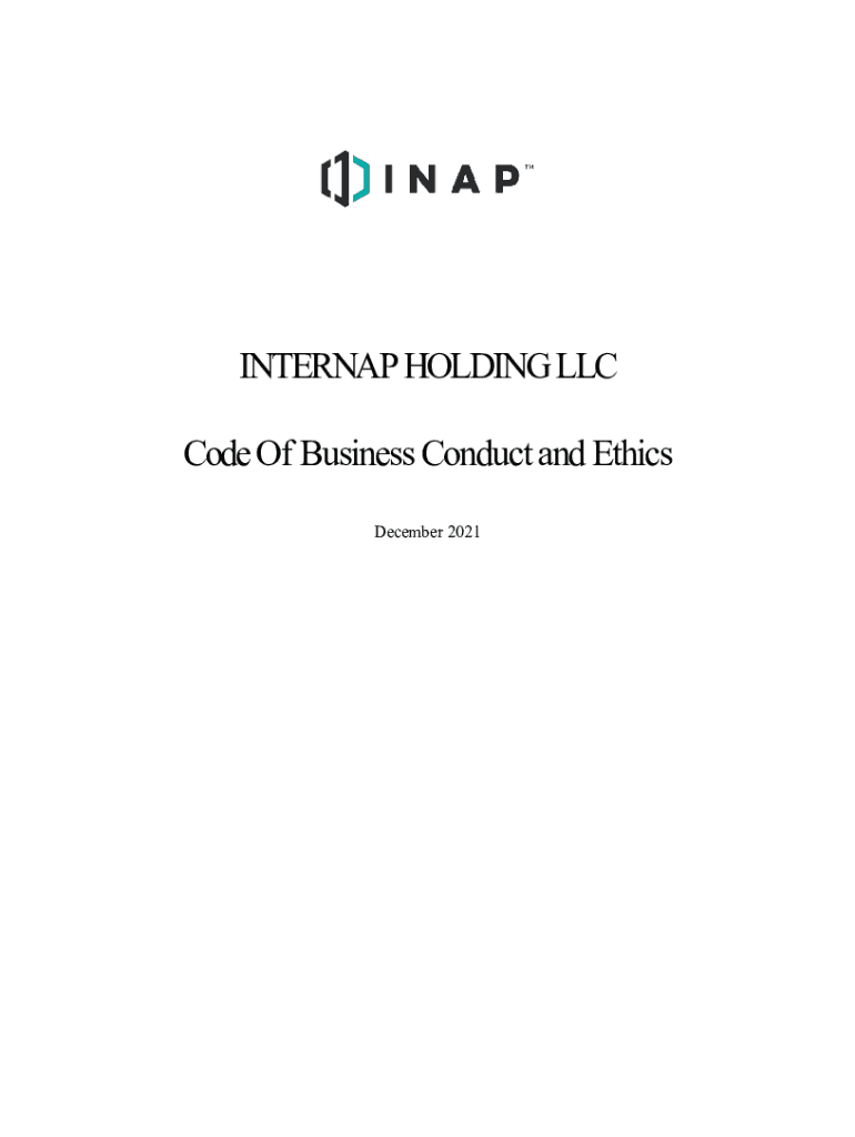 Fillable Online INTERNAP HOLDING LLC Code Of Business Conduct and ... Fax Email Print - pdfFiller