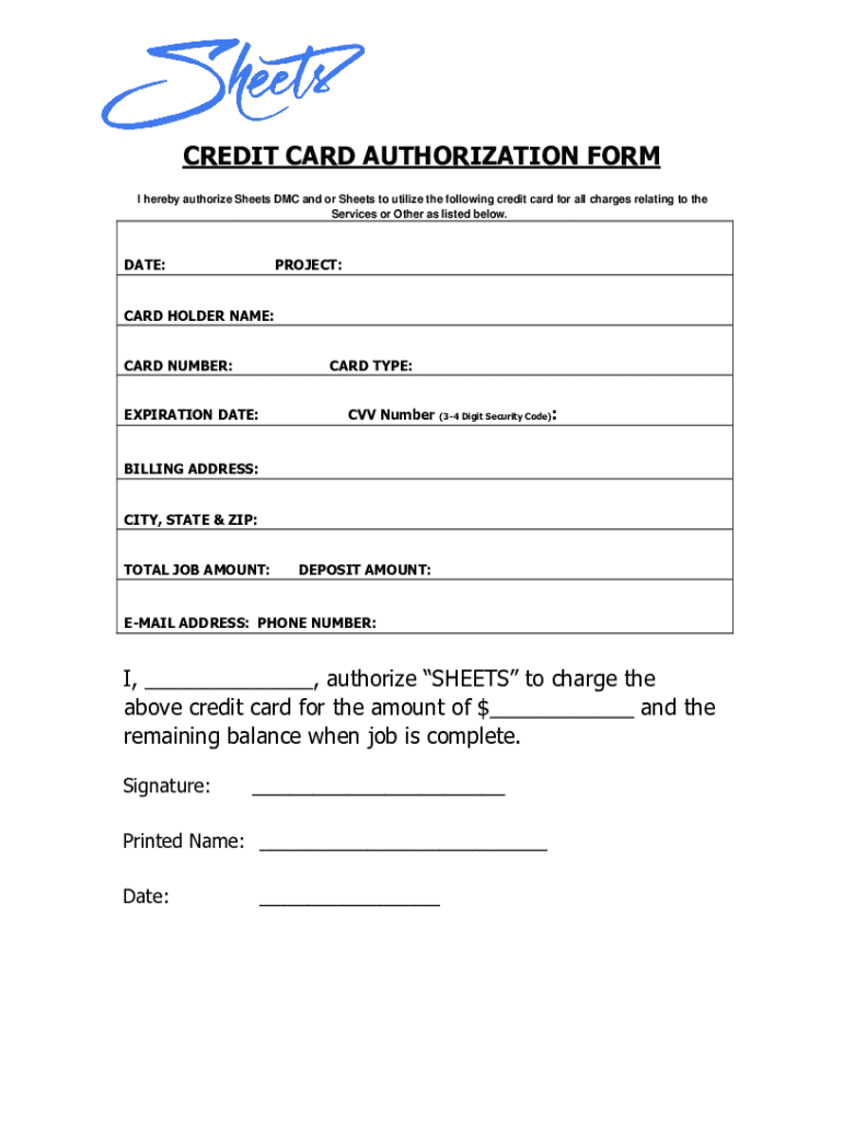 Fillable Online FAX COVER SHEET - Credit Card authorization form Fax ...