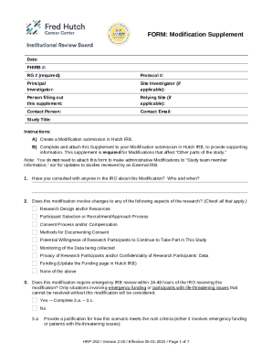 HRP-252 - - Modification Supplement Doc Template | pdfFiller