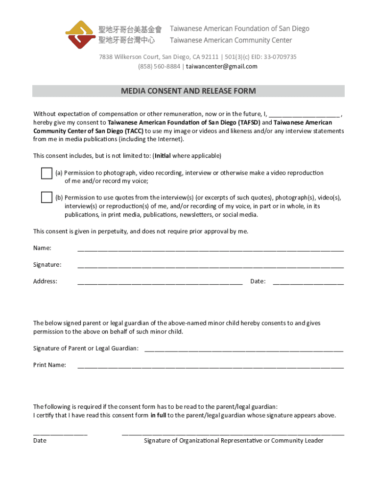 Fillable Online Media-Consent-Release-Form Fax Email Print - pdfFiller
