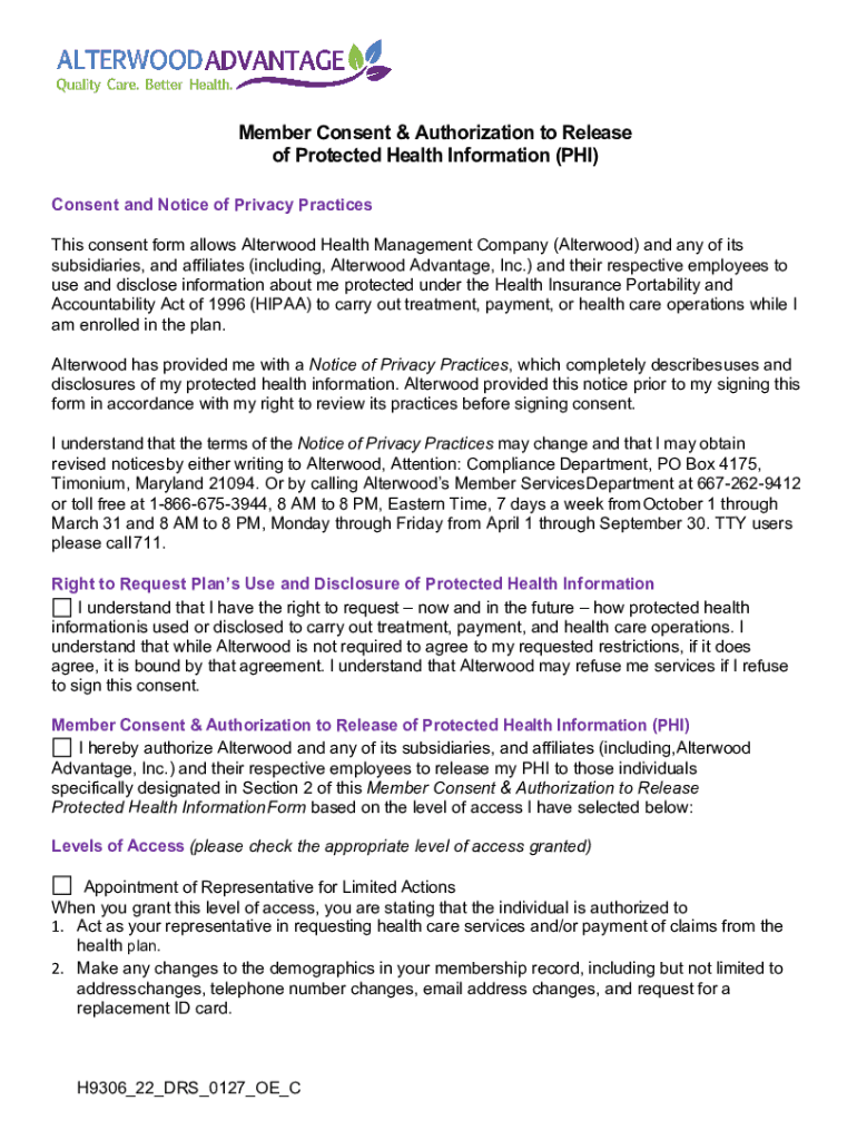 Fillable Online Healthy Opportunities Pilot Member Consent Form Fax ...