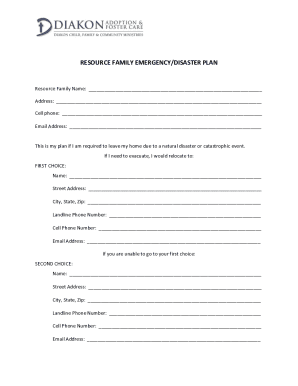 Fillable Online Family Disaster Planning Worksheet Fax Email Print ...