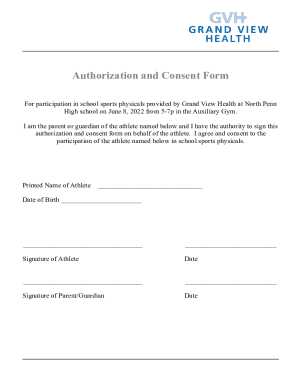 Fillable Online sports physical consent.docx Fax Email Print - pdfFiller