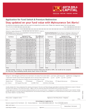 Fillable Online Fund Switching form Fax Email Print - pdfFiller