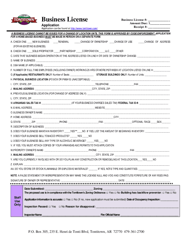 Fillable Online business license application Fax Email Print - pdfFiller
