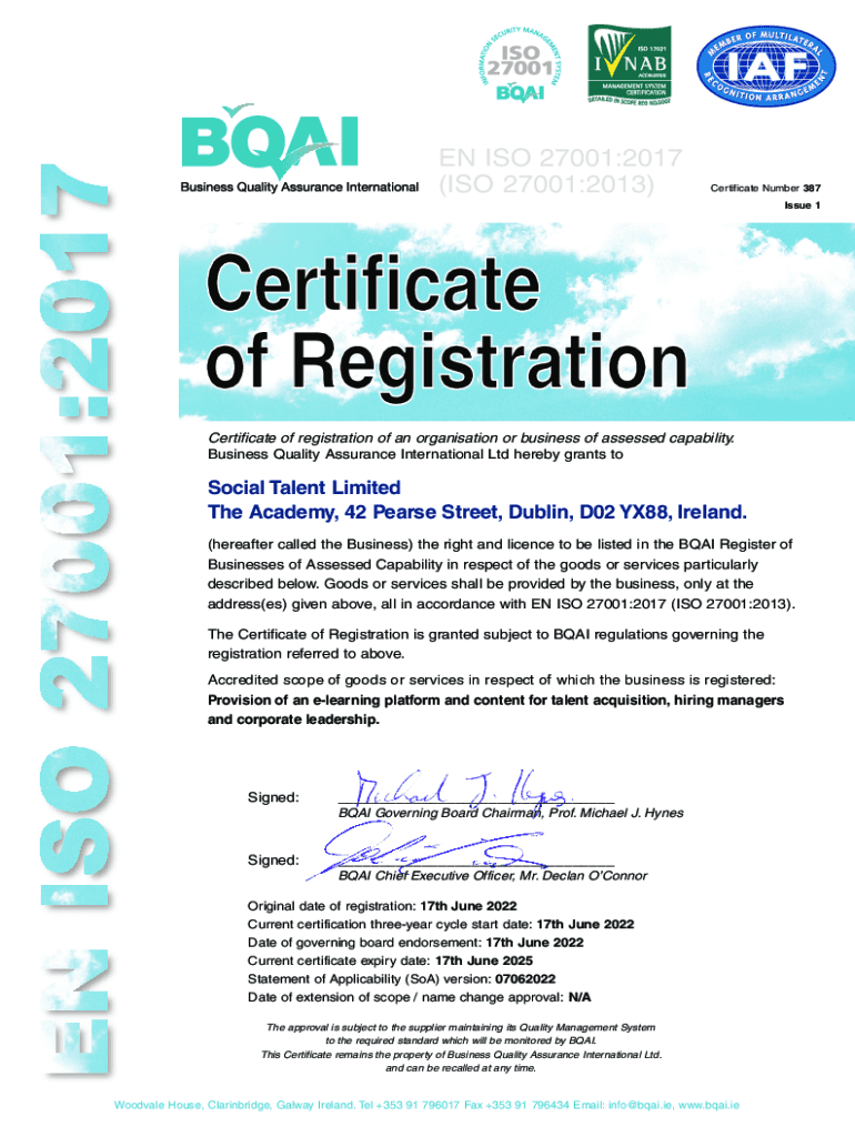 Fillable Online ISO 27001 Information Security Management System ...