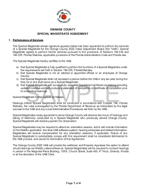 Fillable Online Special Magistrate Sample Agreement Fax Email Print ...