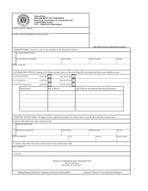 Fillable Online corporations utah Free fillable State Of Utah ...