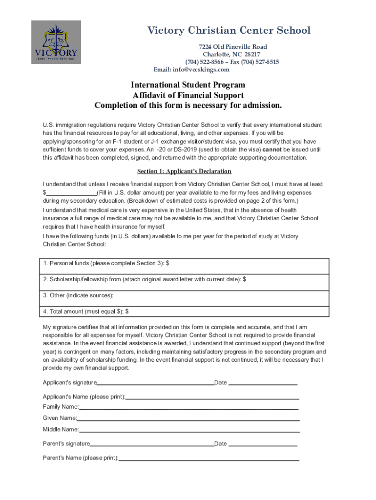 Fillable Online International-Student-Financial-Affidavit Fax Email ...