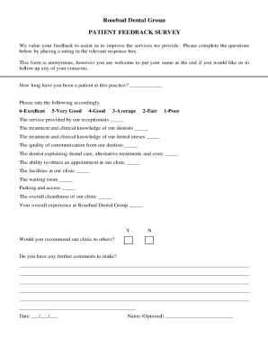 Fillable Online How This Dental Group Uses Patient Feedback Surveys to ...