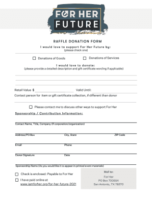 Fillable Online For Her Future Raffle Donation Letter Fax Email Print ...