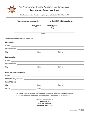 Fillable Online Scholarship Donaton Form.docx Fax Email Print - pdfFiller