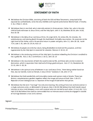 Fillable Online Statement of faith with Signature Fax Email Print ...
