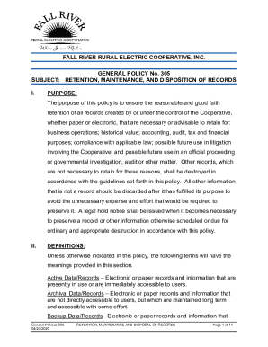 Fillable Online GP-305-Retention-Maintenance-and-Disposal-of-Records ...