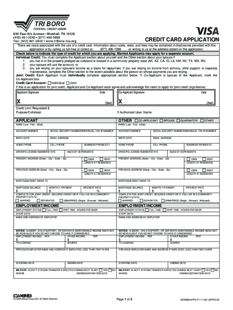 Fillable Online credit card application Fax Email Print - pdfFiller