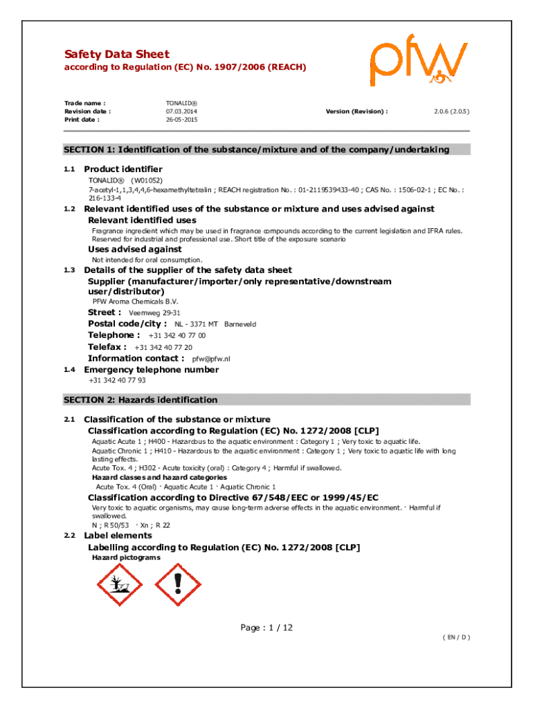 Fillable Online Safet Data Sheet Fax Email Print - pdfFiller
