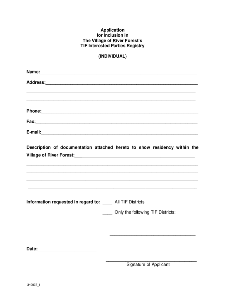 Fillable Online TIF INTERESTED PARTIES REGISTRATION FORM NOTE Fax Email ...