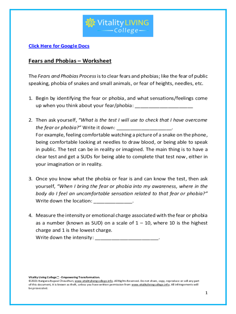 Fillable Online Anxiety management worksheets for adults Fax Email ...