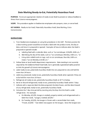 Fillable Online Date Marking Ready-to-Eat and Potentially Hazardous ...