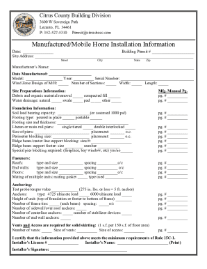 Fillable Online Mobile/Modular Home Permitting - Building Division Fax Email Print - pdfFiller