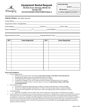 Fillable Online Equipment Rental Request Fax Email Print - pdfFiller