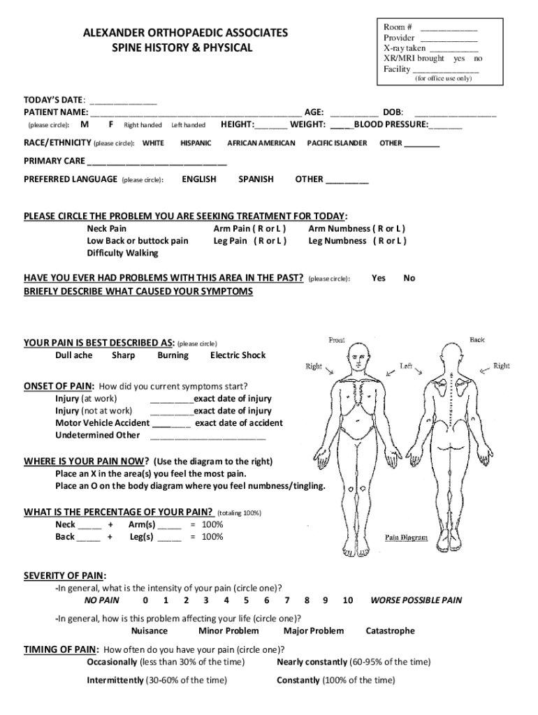 Fillable Online NEW SPINE HX SHEET-DR LUBIN Fax Email Print - pdfFiller
