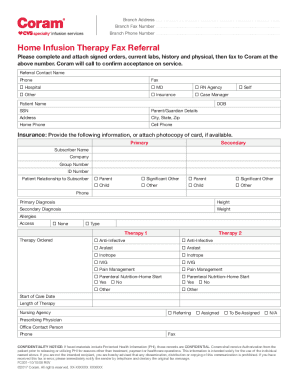 Fillable Online anti-infective - infusion therapy referral form Fax ...