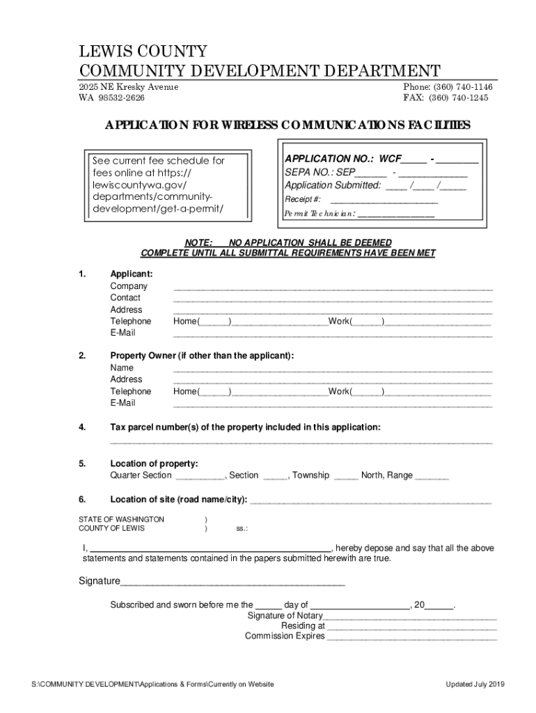 Fillable Online application for wireless communications facilities Fax Email Print - pdfFiller