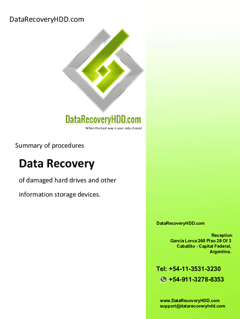 Fillable Online Data Recovery HDD Fax Email Print - pdfFiller