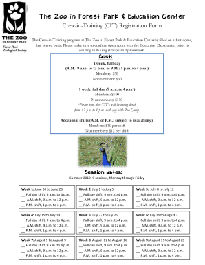 Fillable Online Crew-in-Training (CIT) Registration Form Fax Email ...